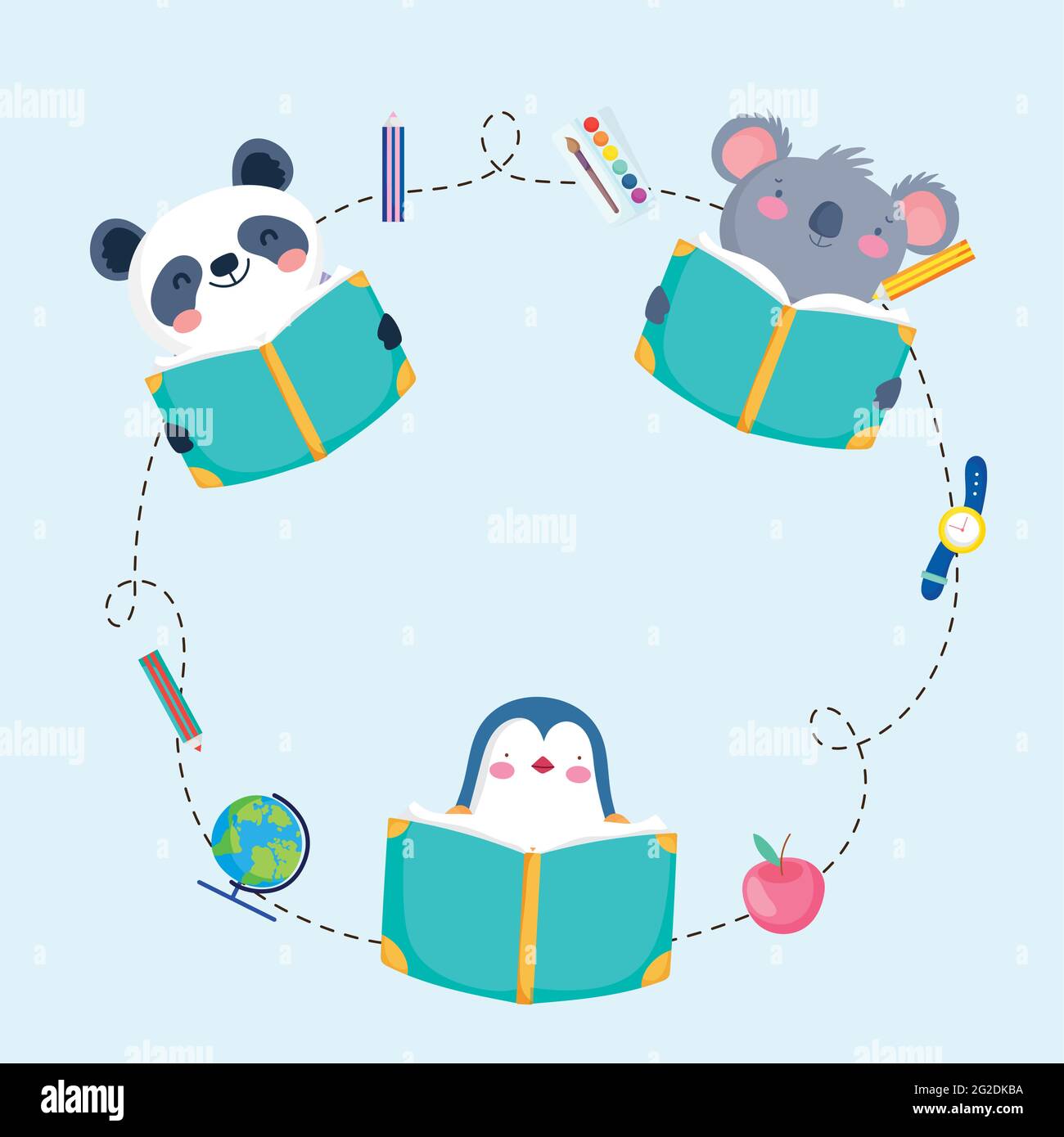 students animals with books Stock Vector Image & Art - Alamy