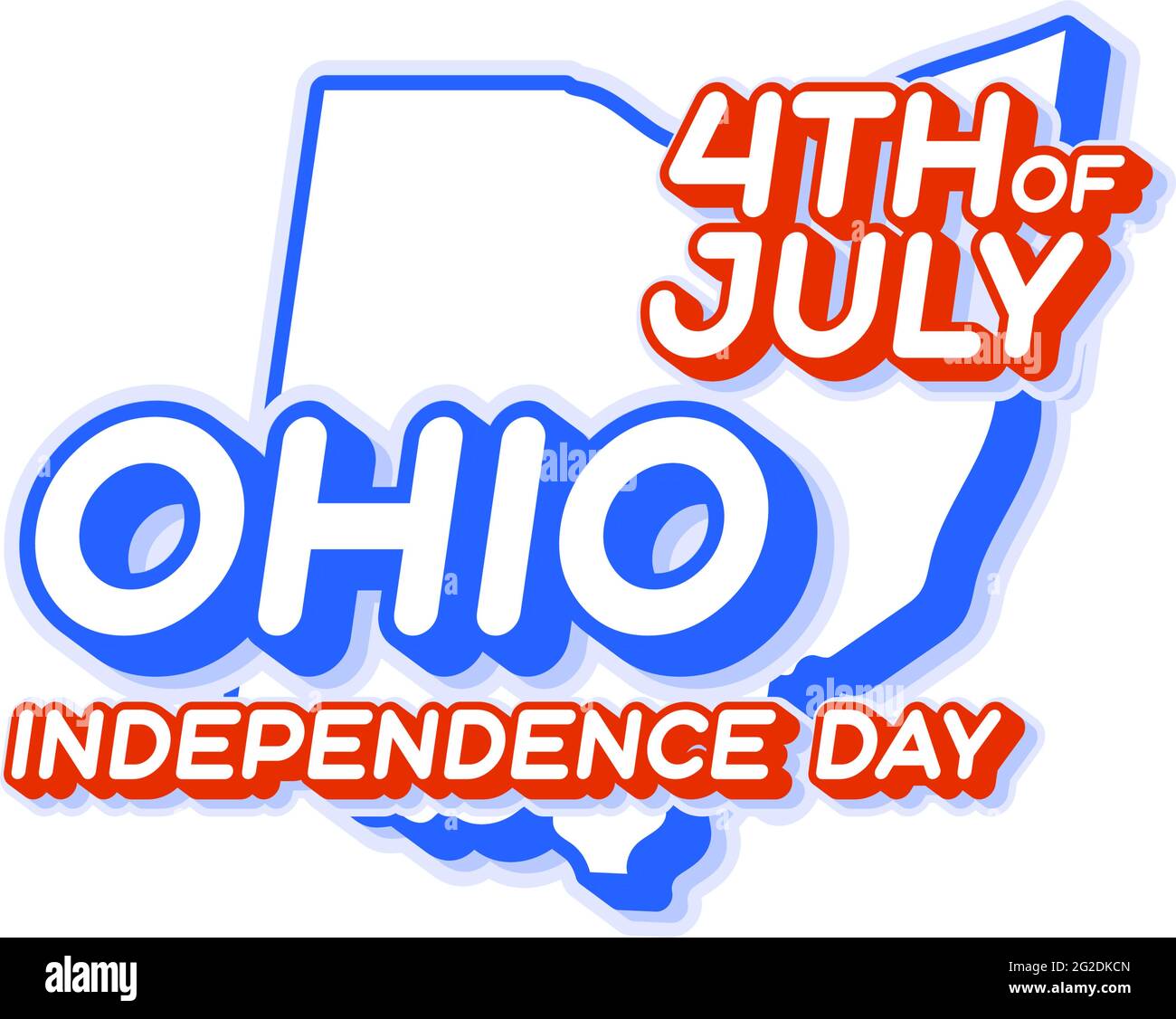 ohio state 4th of july independence day with map and USA national color ...