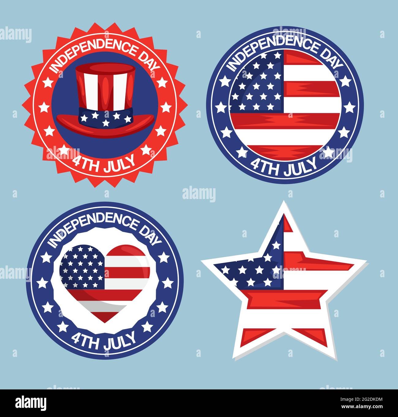 Independence day labels set Stock Vector Image & Art - Alamy