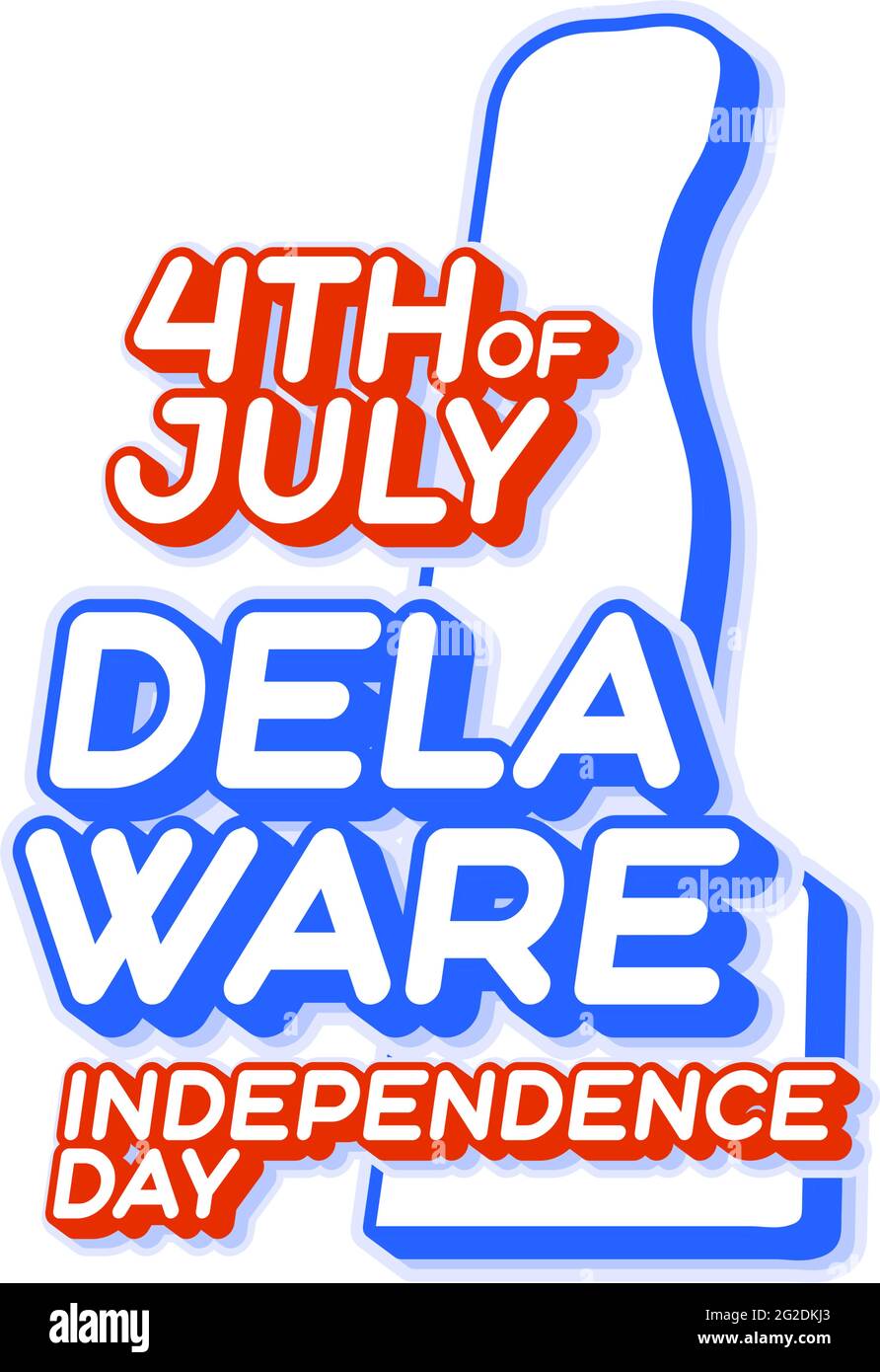 delaware state 4th of july independence day with map and USA national ...