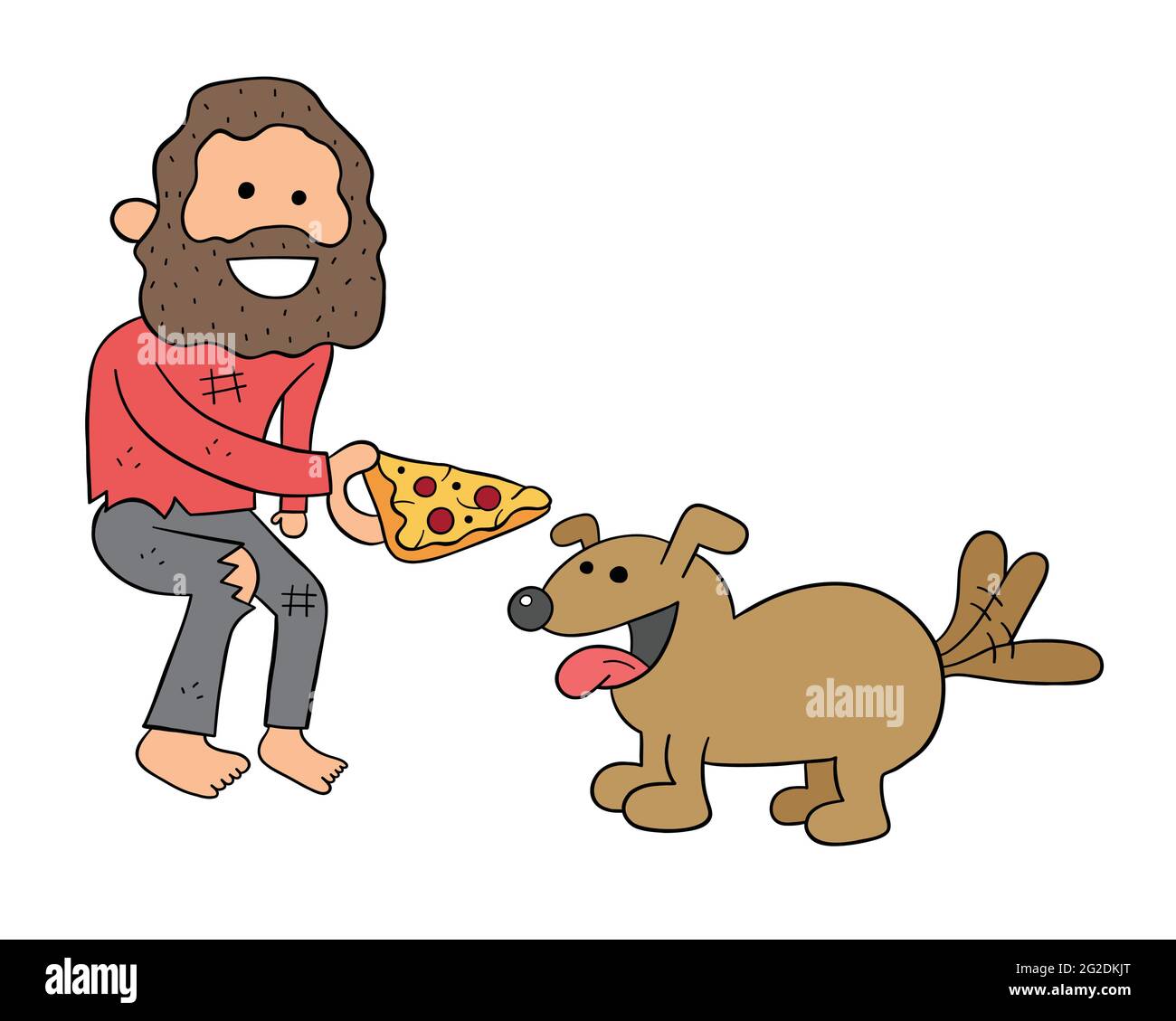 Begging Dog Cartoon Stray