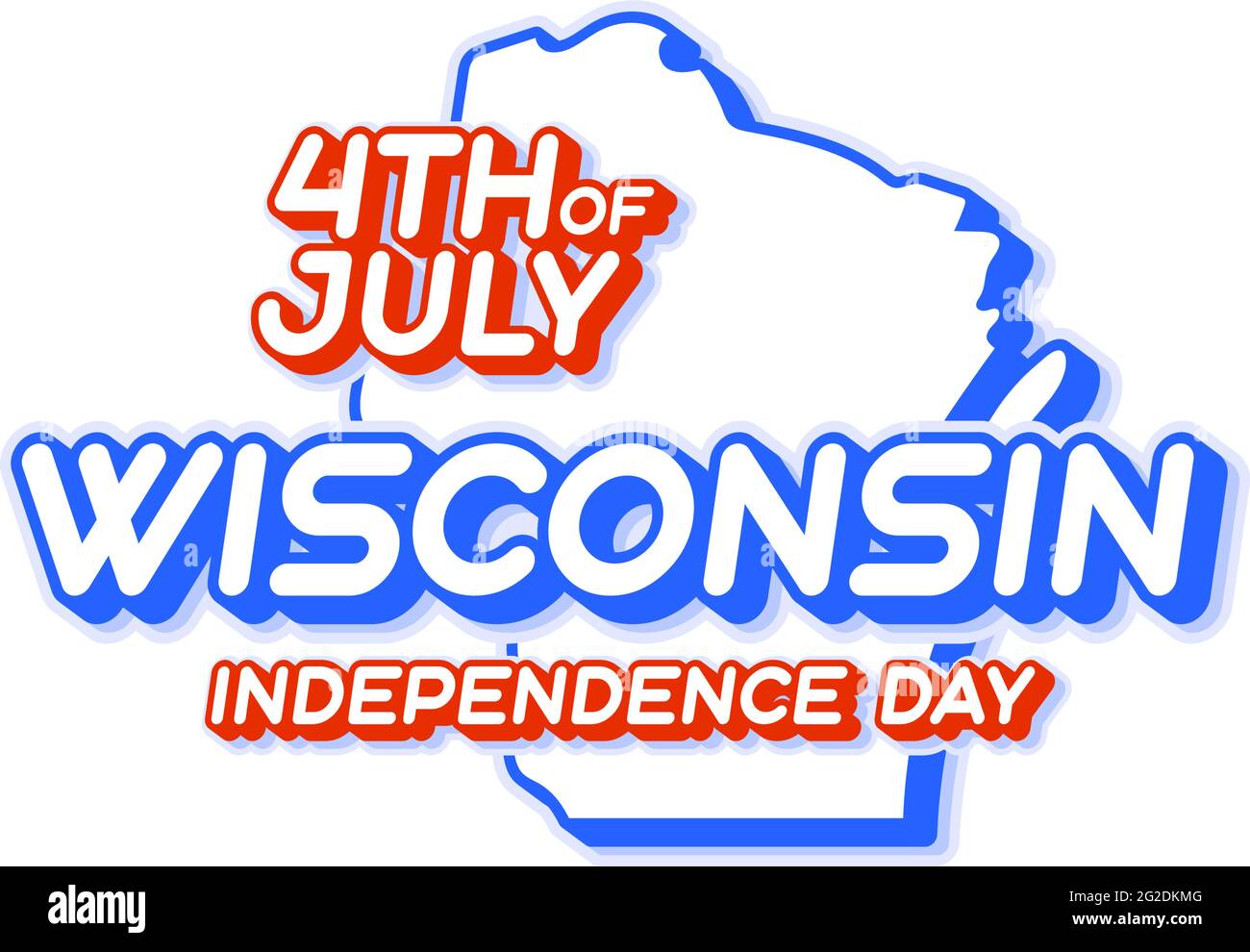 wisconsin state 4th of july independence day with map and USA national ...