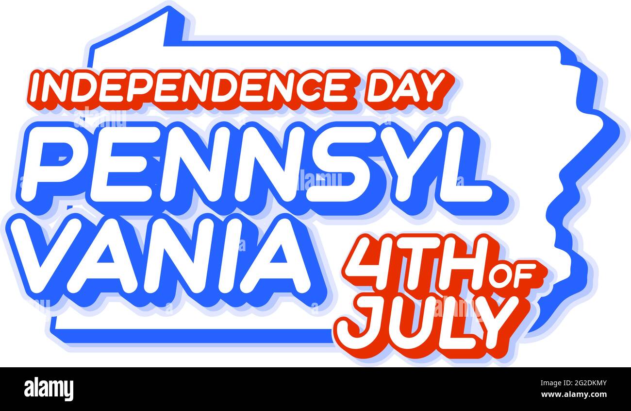 pennsylvania state 4th of july independence day with map and USA ...