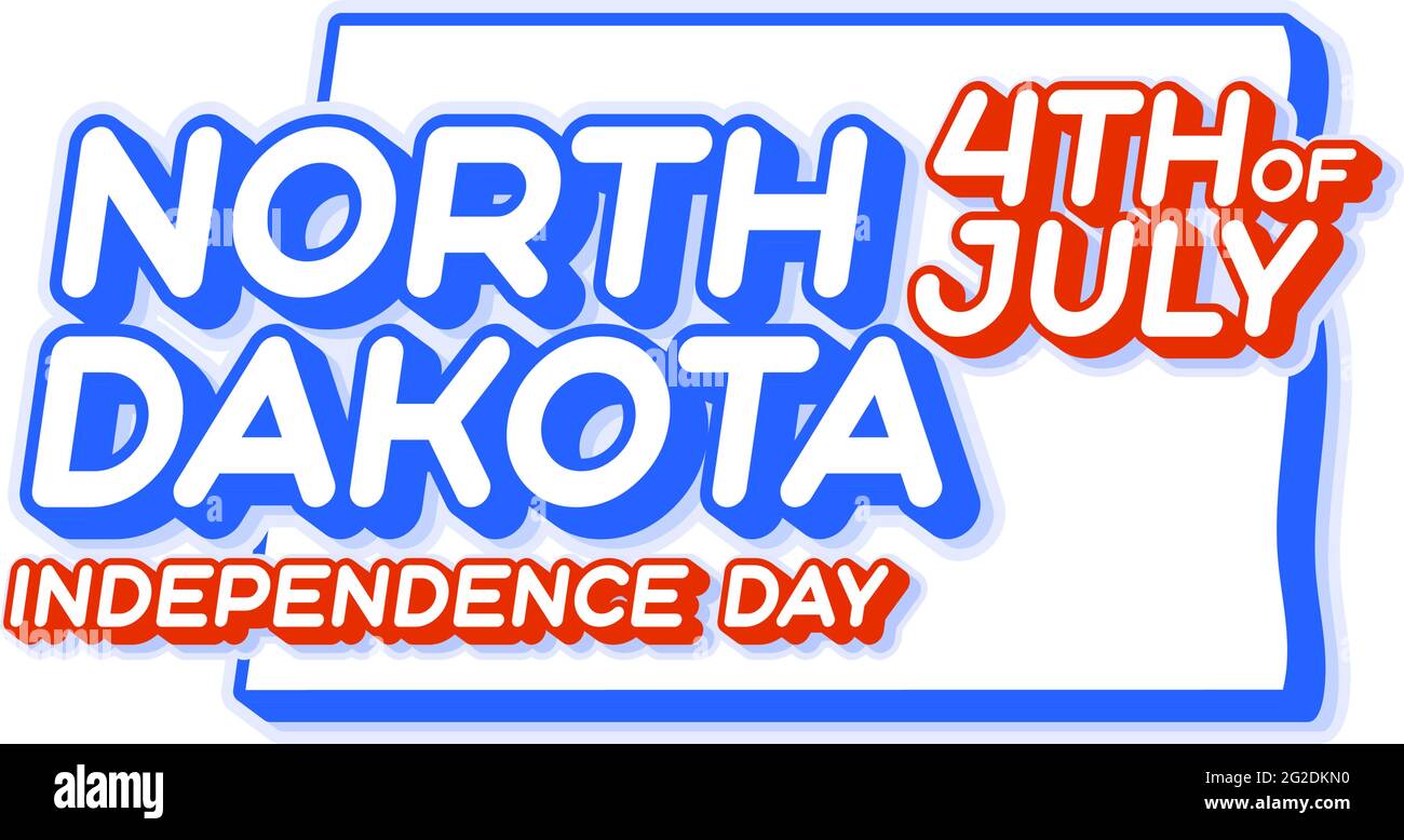 north dakota state 4th of july independence day with map and USA ...