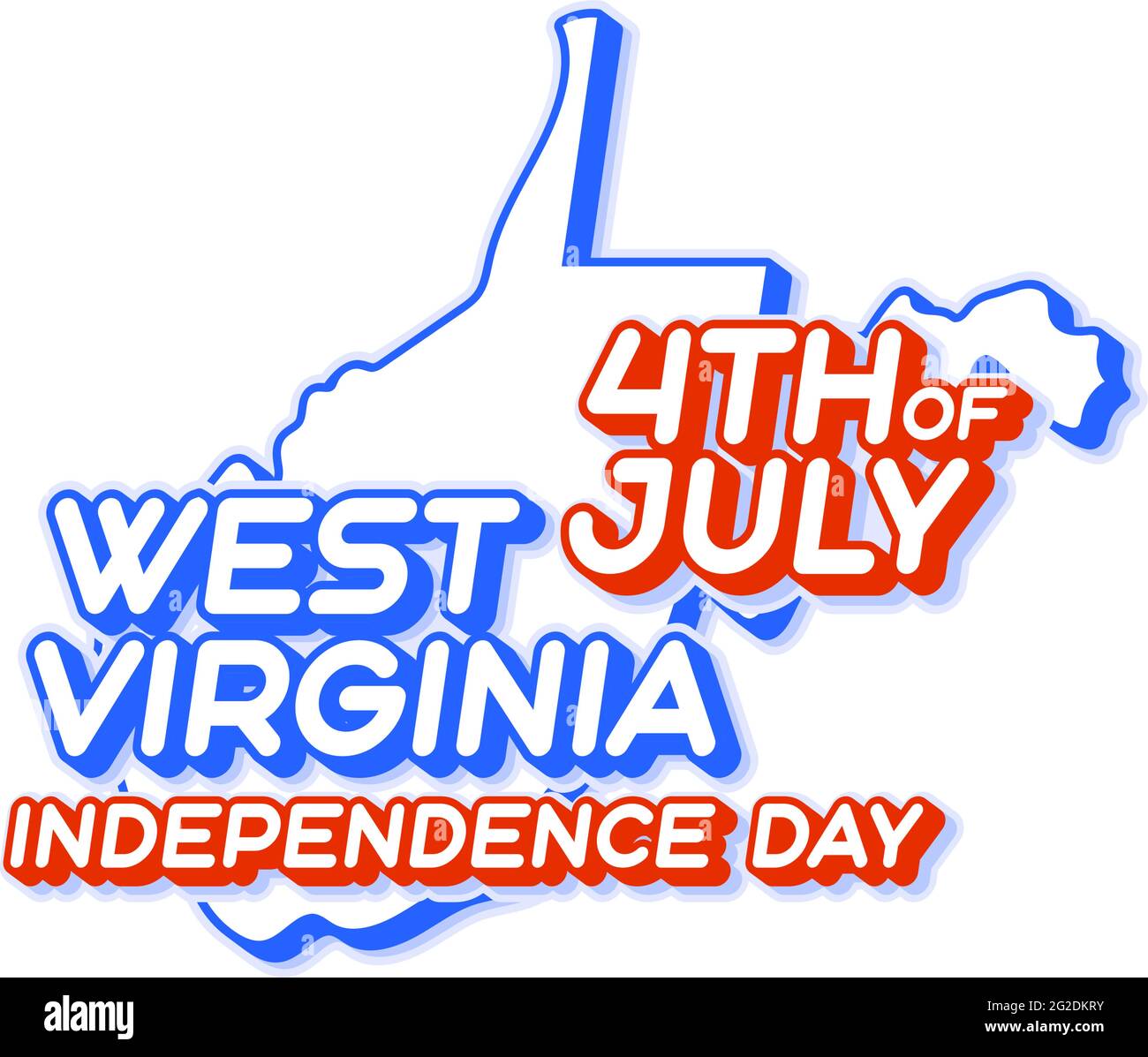west virginia state 4th of july independence day with map and USA ...