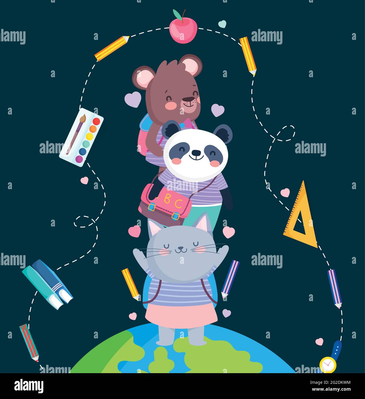 cute little animal students Stock Vector Image & Art - Alamy