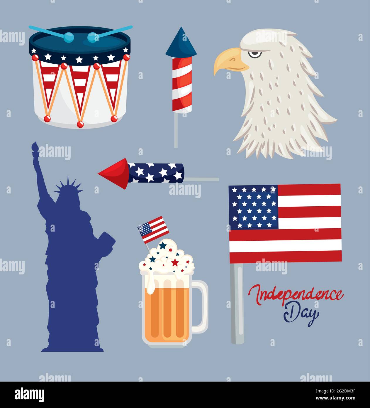 Independence day icon set Stock Vector Image & Art - Alamy