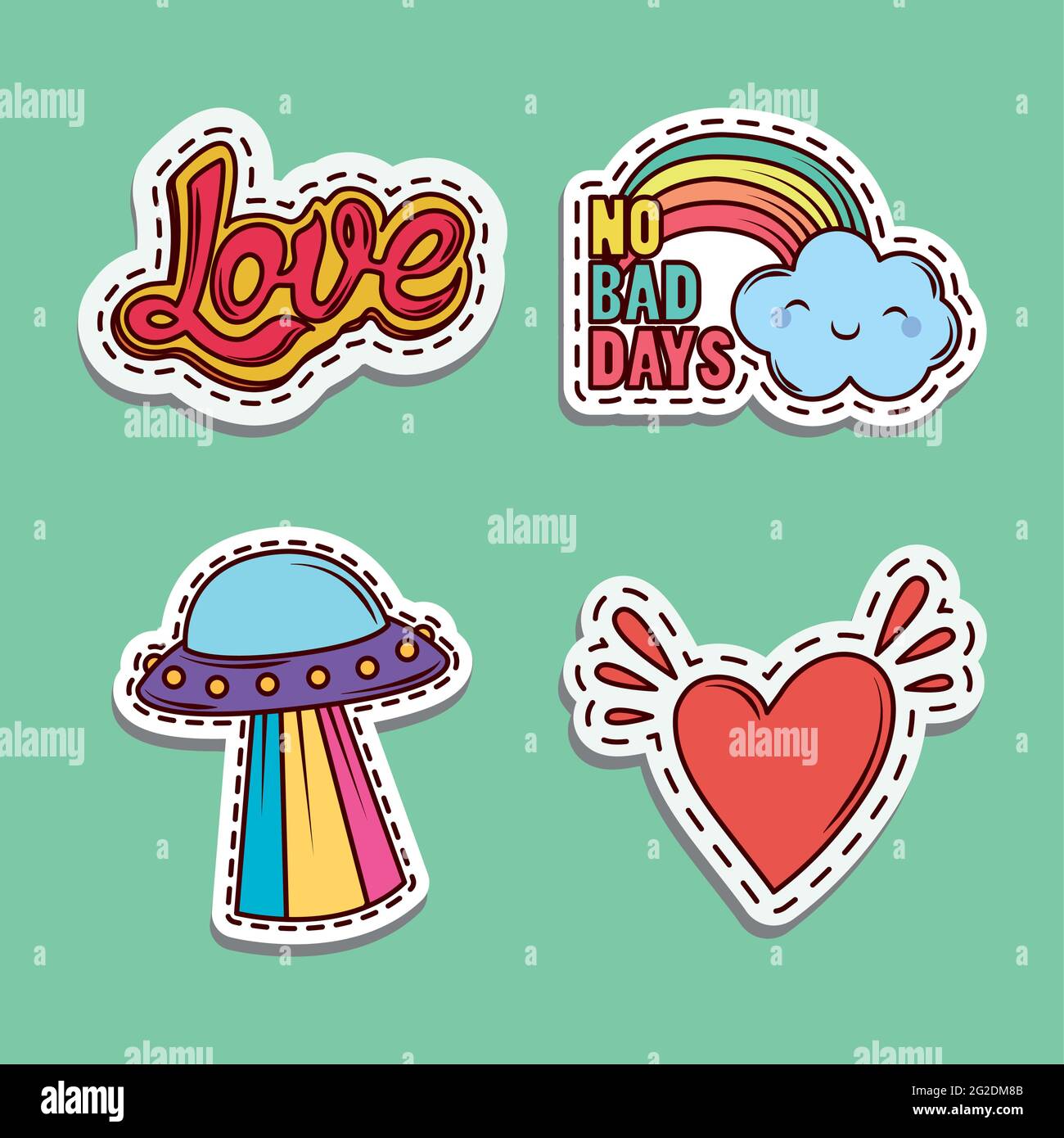 set cute patches Stock Vector Image & Art - Alamy