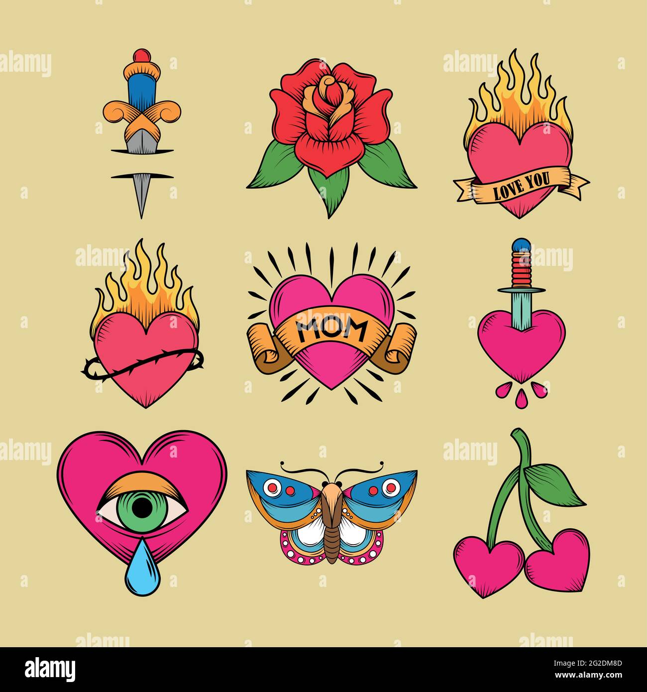 tattoo icons pack Stock Vector Image & Art - Alamy