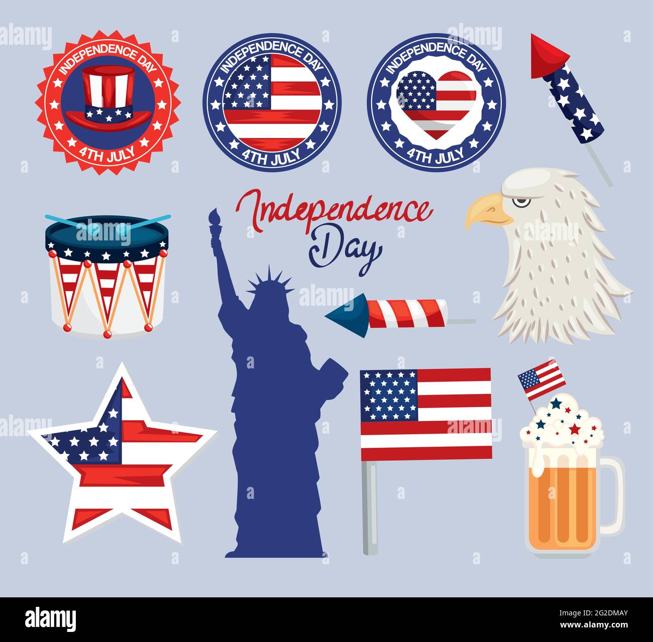 Independence day icon collection Stock Vector Image & Art - Alamy