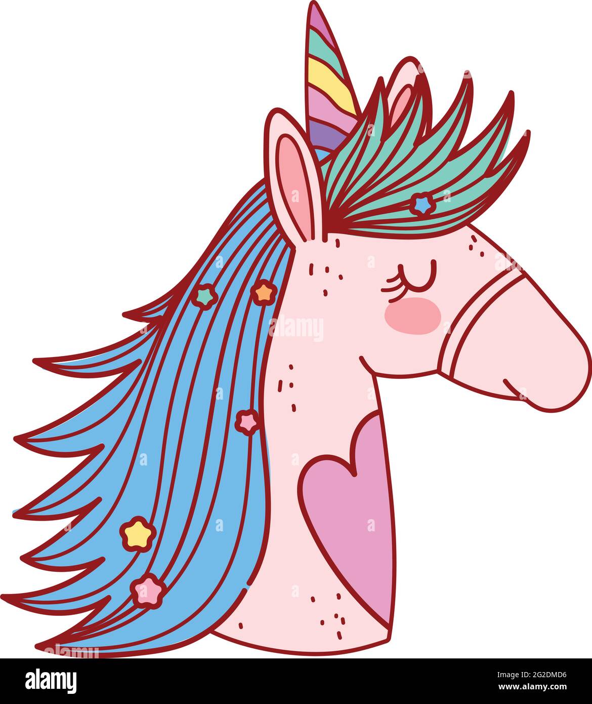 unicorn head cartoon Stock Vector Image & Art - Alamy