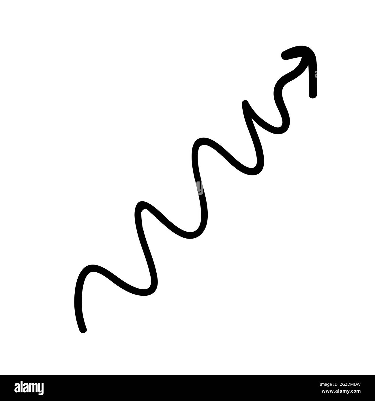 curve curved spiral arrow doodle hand drawn. vector illustration Stock ...