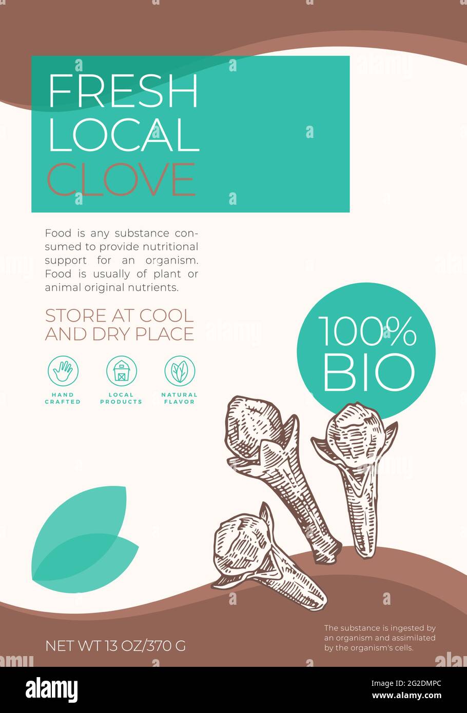 Fresh Local Spices Label Template. Abstract Vector Packaging Design ...