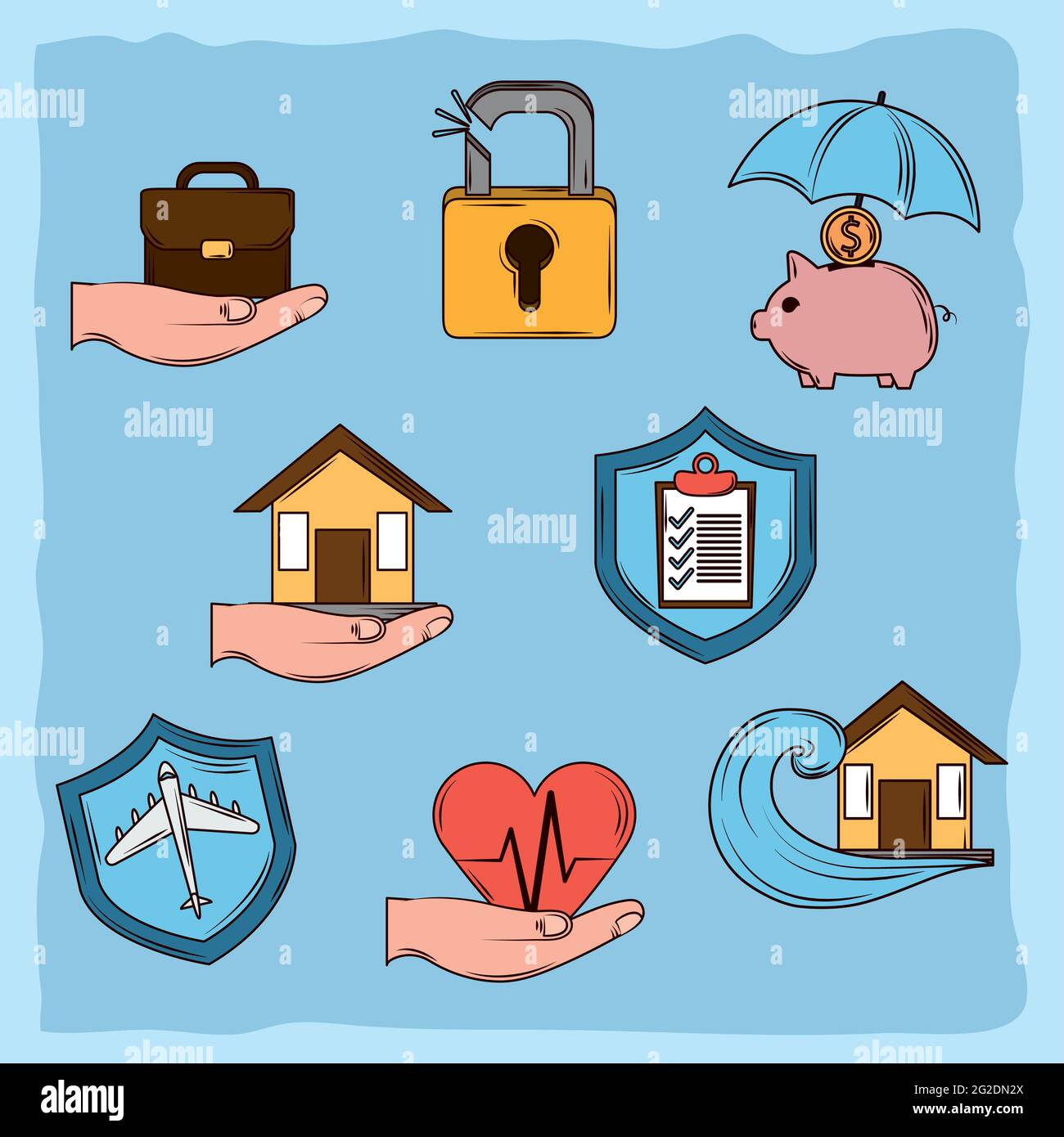 set of icons insurance Stock Vector Image & Art - Alamy
