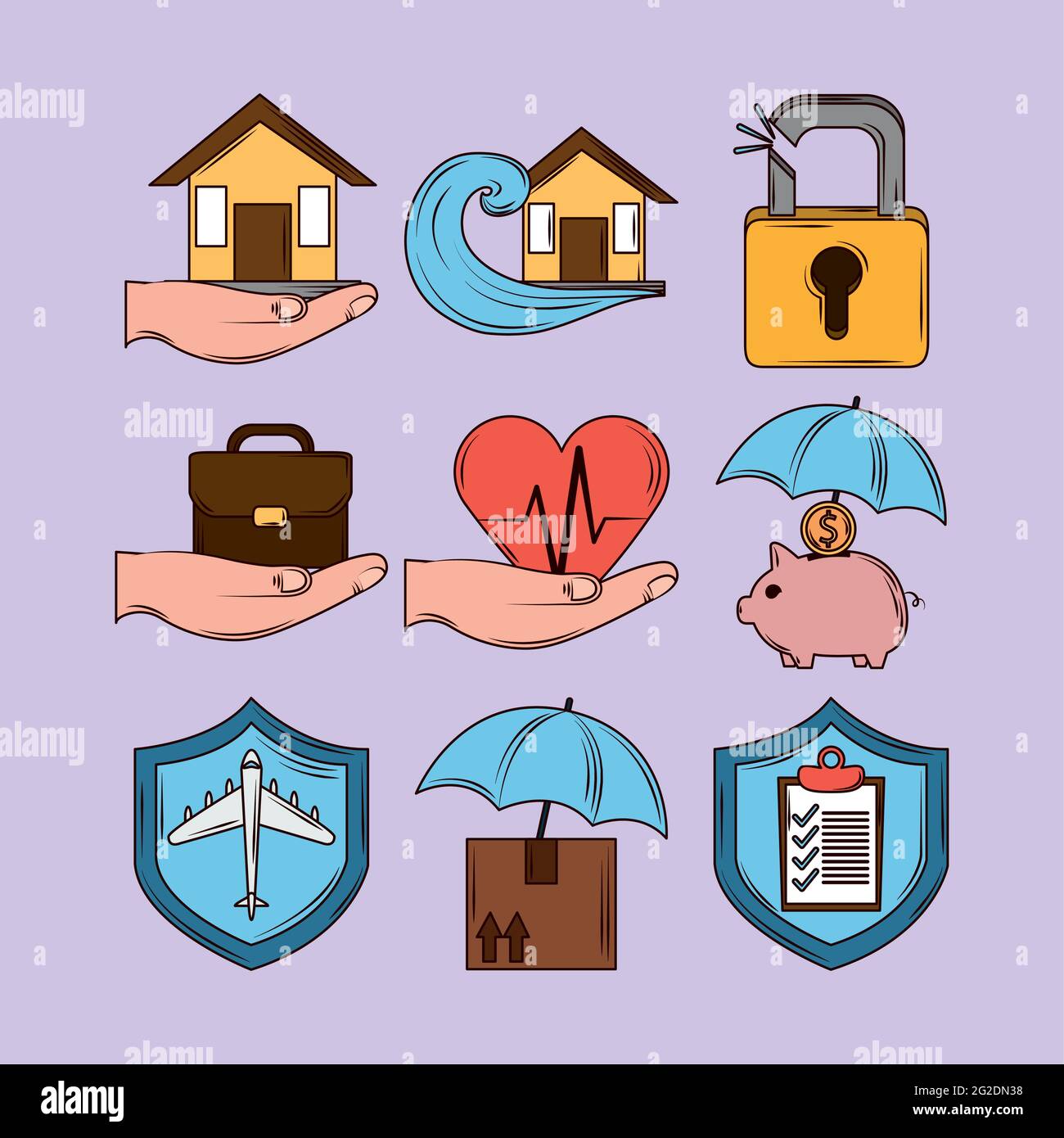 insurance protection set Stock Vector Image & Art - Alamy