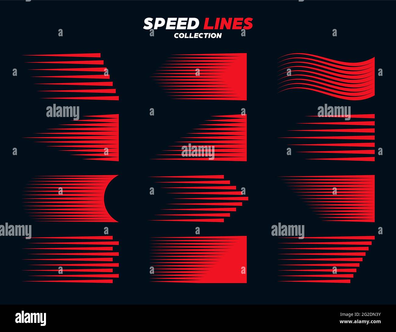 Red comic speed lines signs collection. Motion elements for your design ...