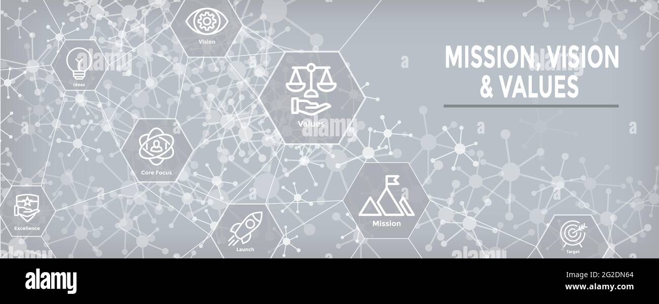 Mission Vision and Values Web Header & Icon Set Stock Vector Image ...