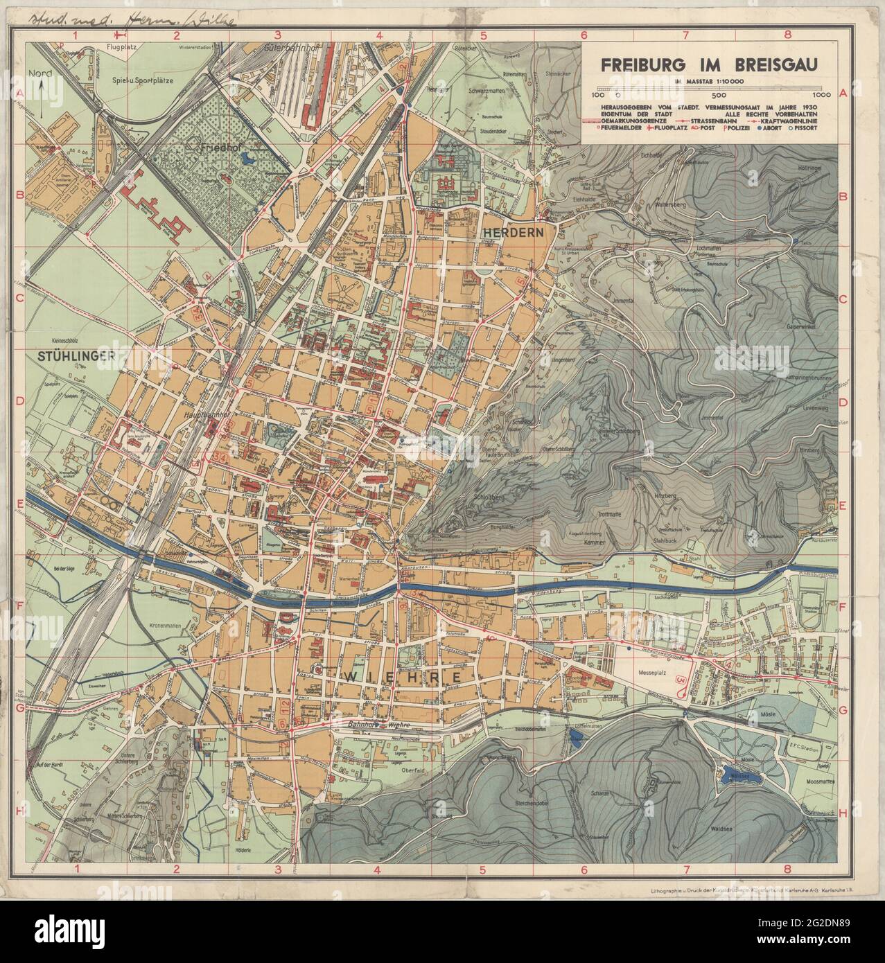 Retro freiburg im breisgau map hi-res stock photography and images - Alamy
