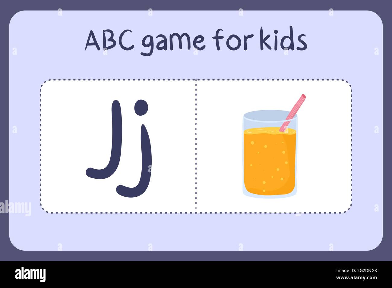 Kid alphabet mini games in cartoon style with letter J - juice. Vector illustration for game ...