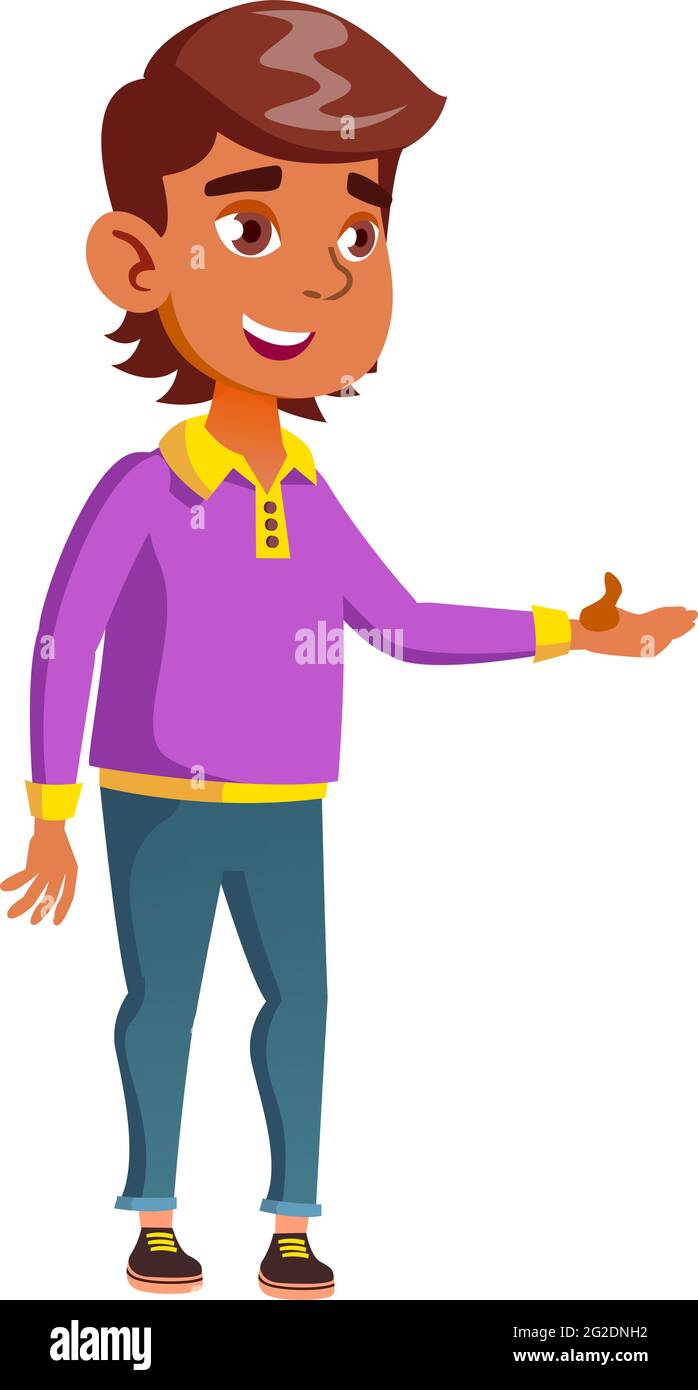 hispanic boy teen ordering dishes in cafeteria cartoon vector Stock ...