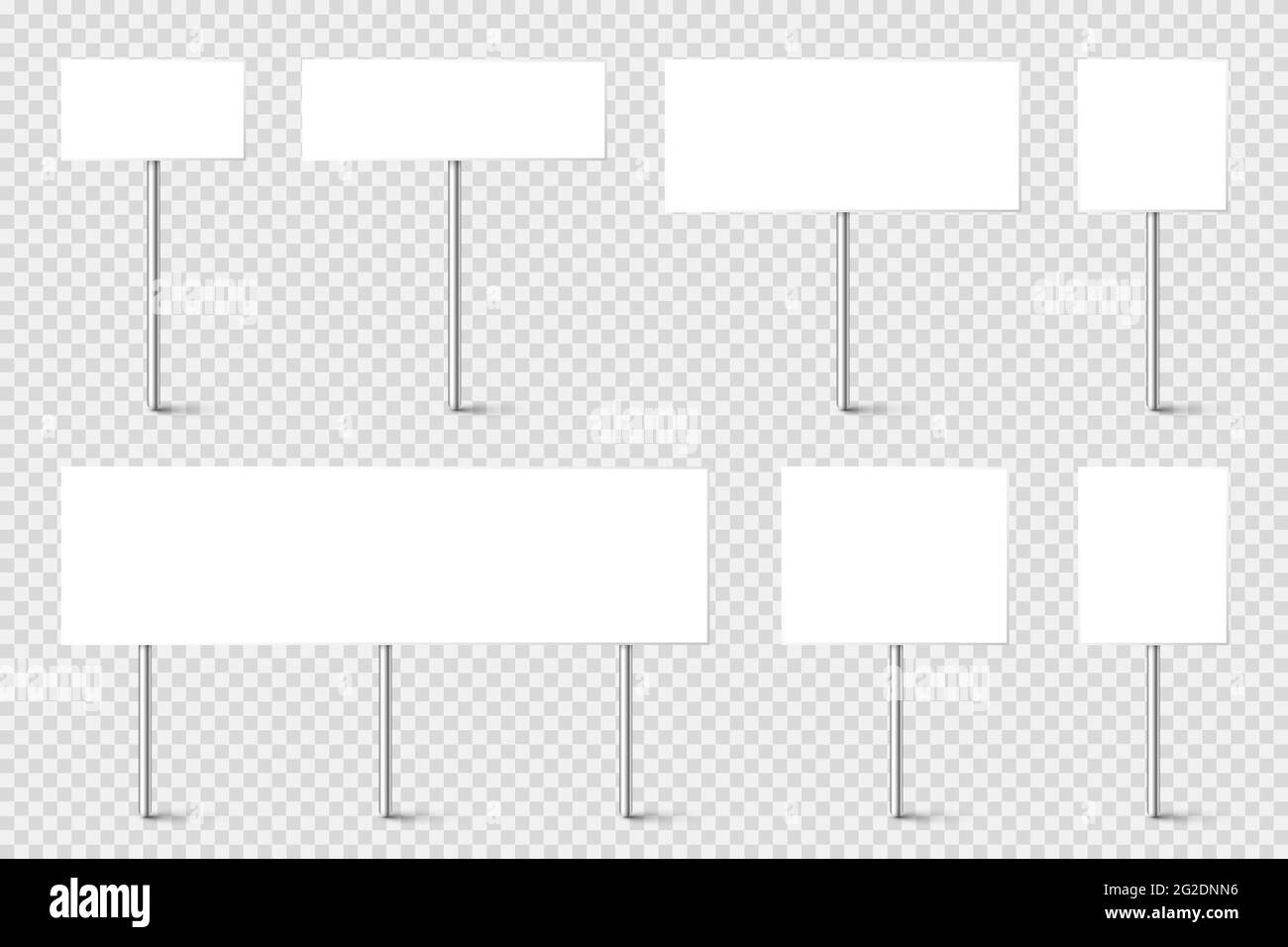 Blank board with place for text, protest signs set isolated on ...