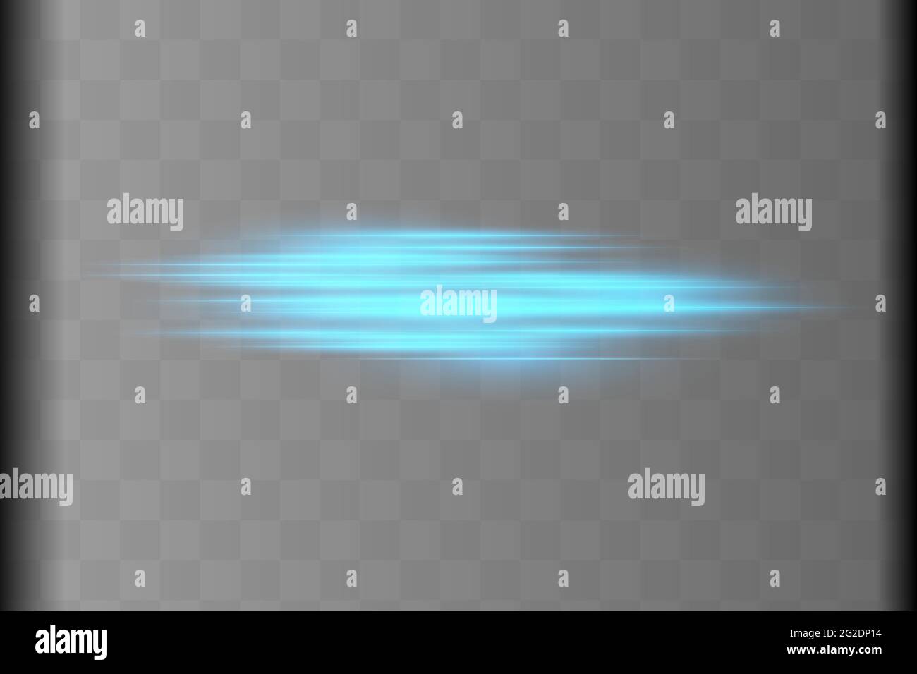 Abstract blue laser beam. Transparent isolated on black background ...