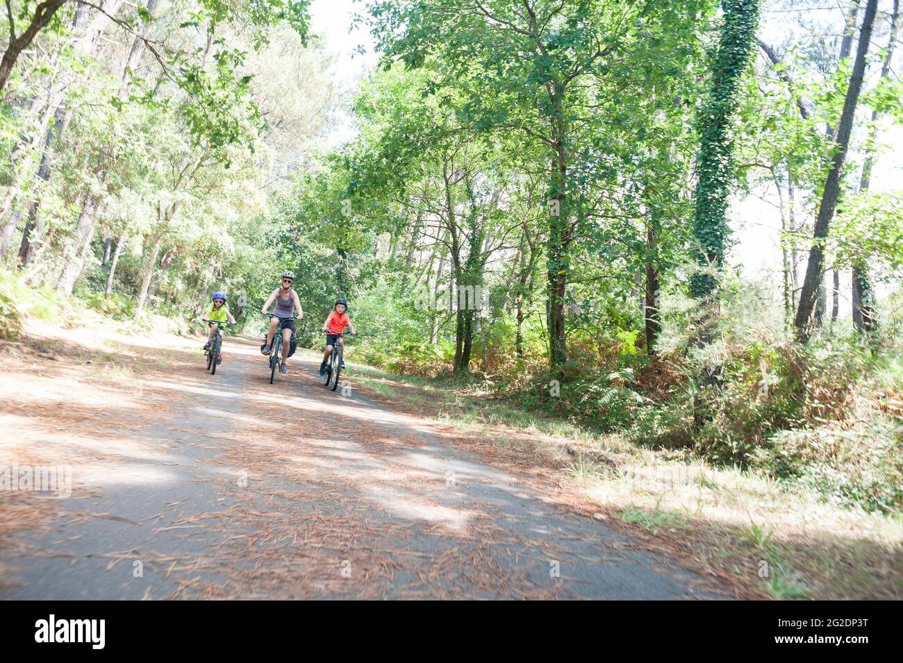 A family cycle through nature in rural france and explore the landscape ...
