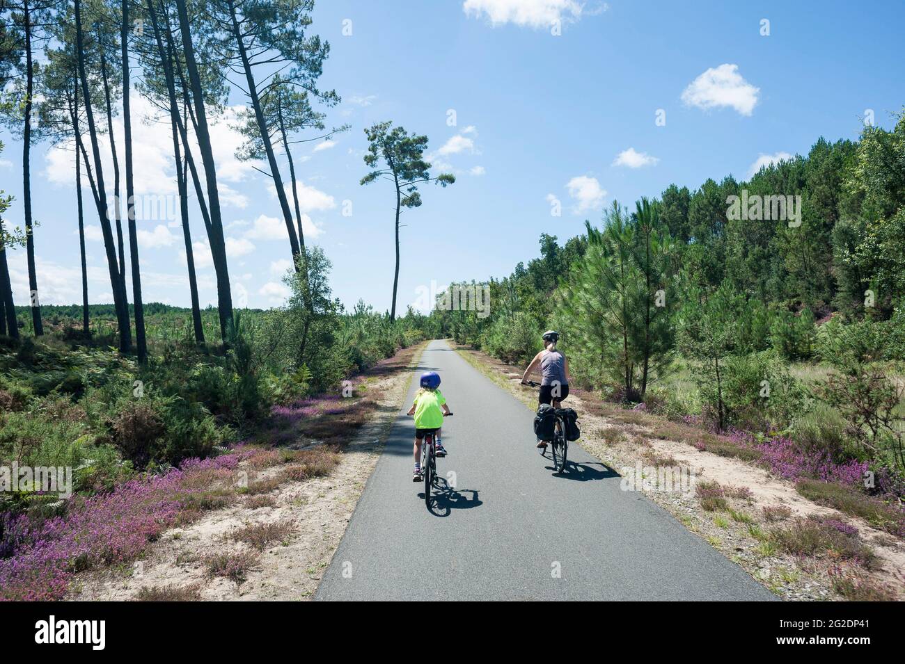 A family cycle through nature in rural france and explore the landscape ...