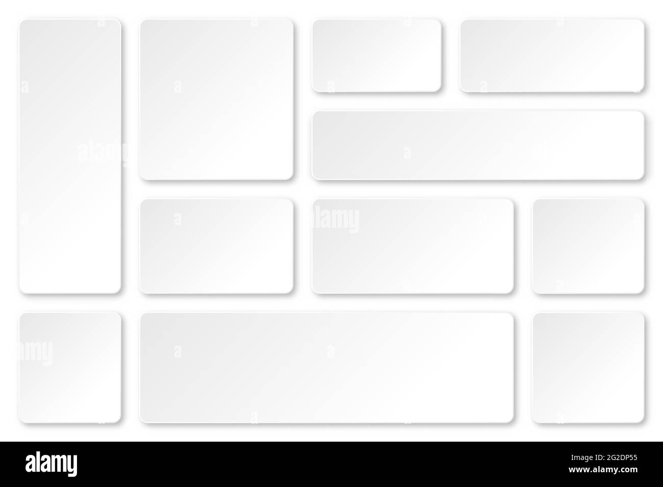 Set of blank paper banners with shadows isolated on white background ...