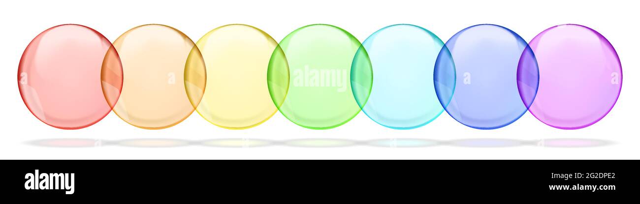 Collection of rainbow colored transparent round bubbles Stock Vector ...