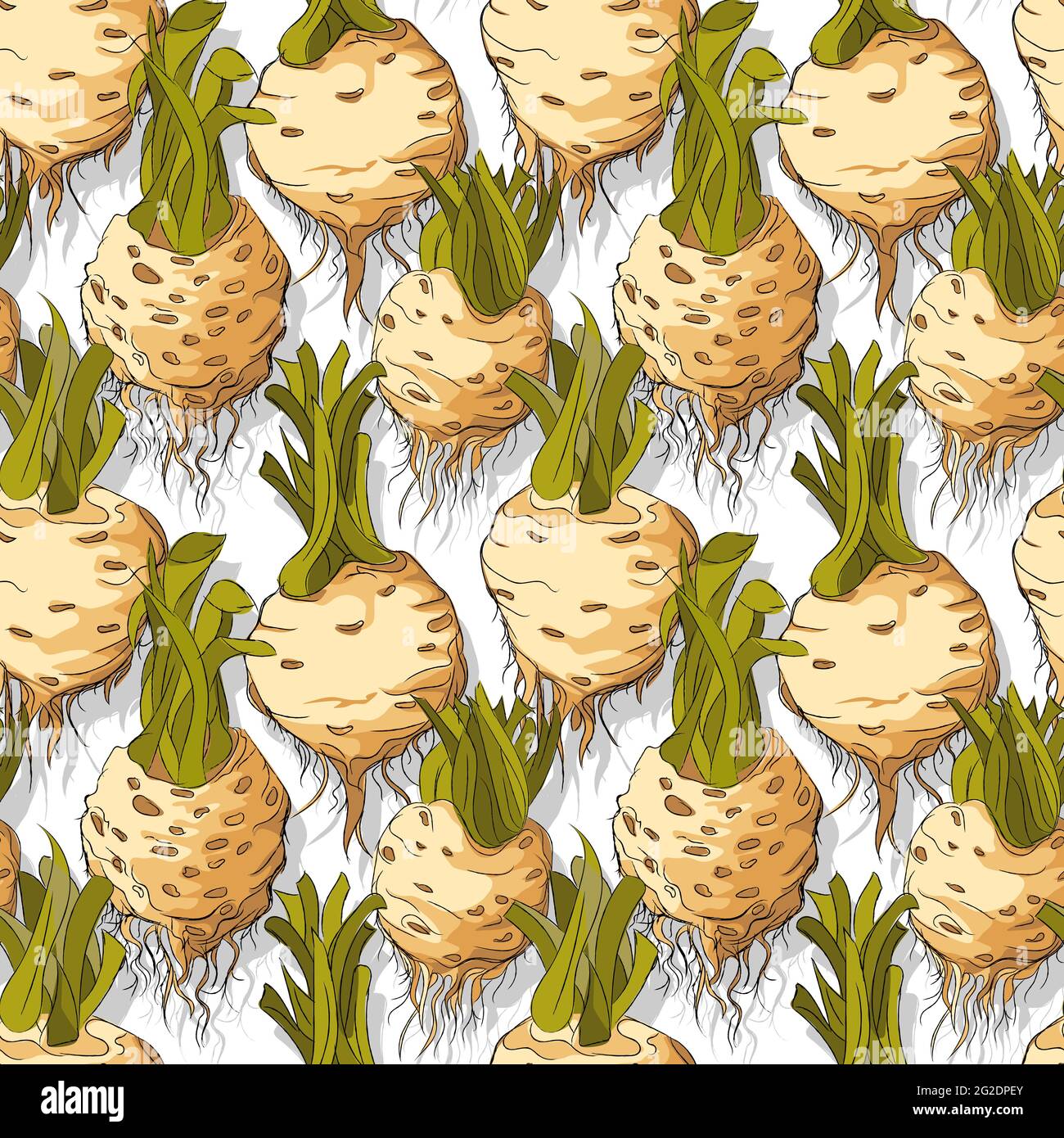 Celery roots repeating pattern, editable vector template Stock Vector ...
