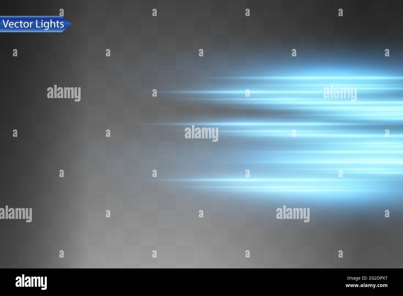 Abstract blue laser beam. Transparent isolated on black background ...