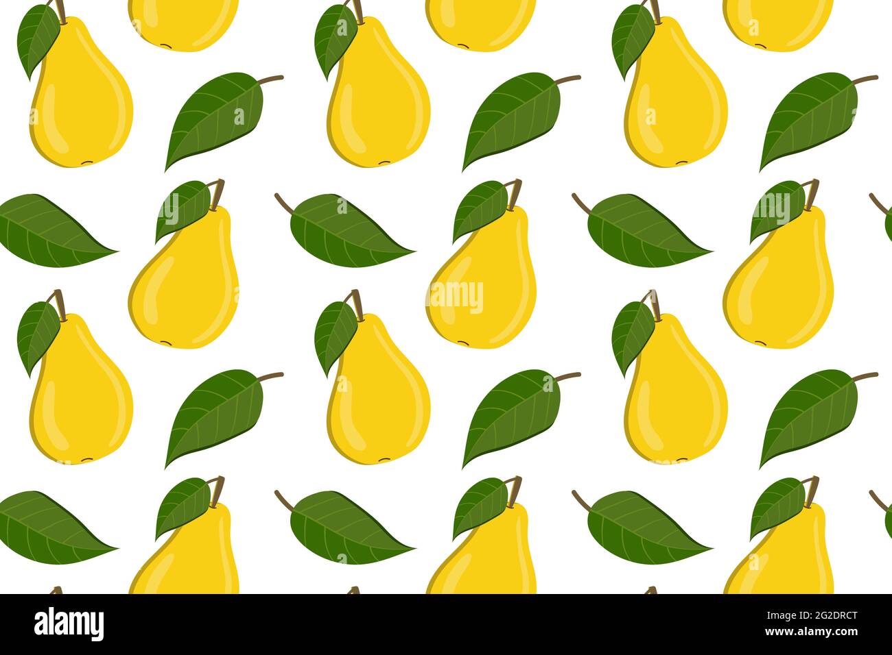 Tropical Background With Pears Fruit Repeated Background Vector