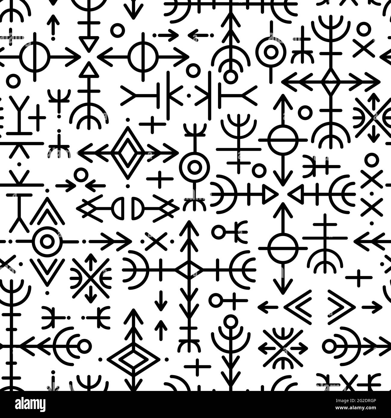 Ethnic Norwegian Icelandic seamless pattern. Runic talismans of the ...