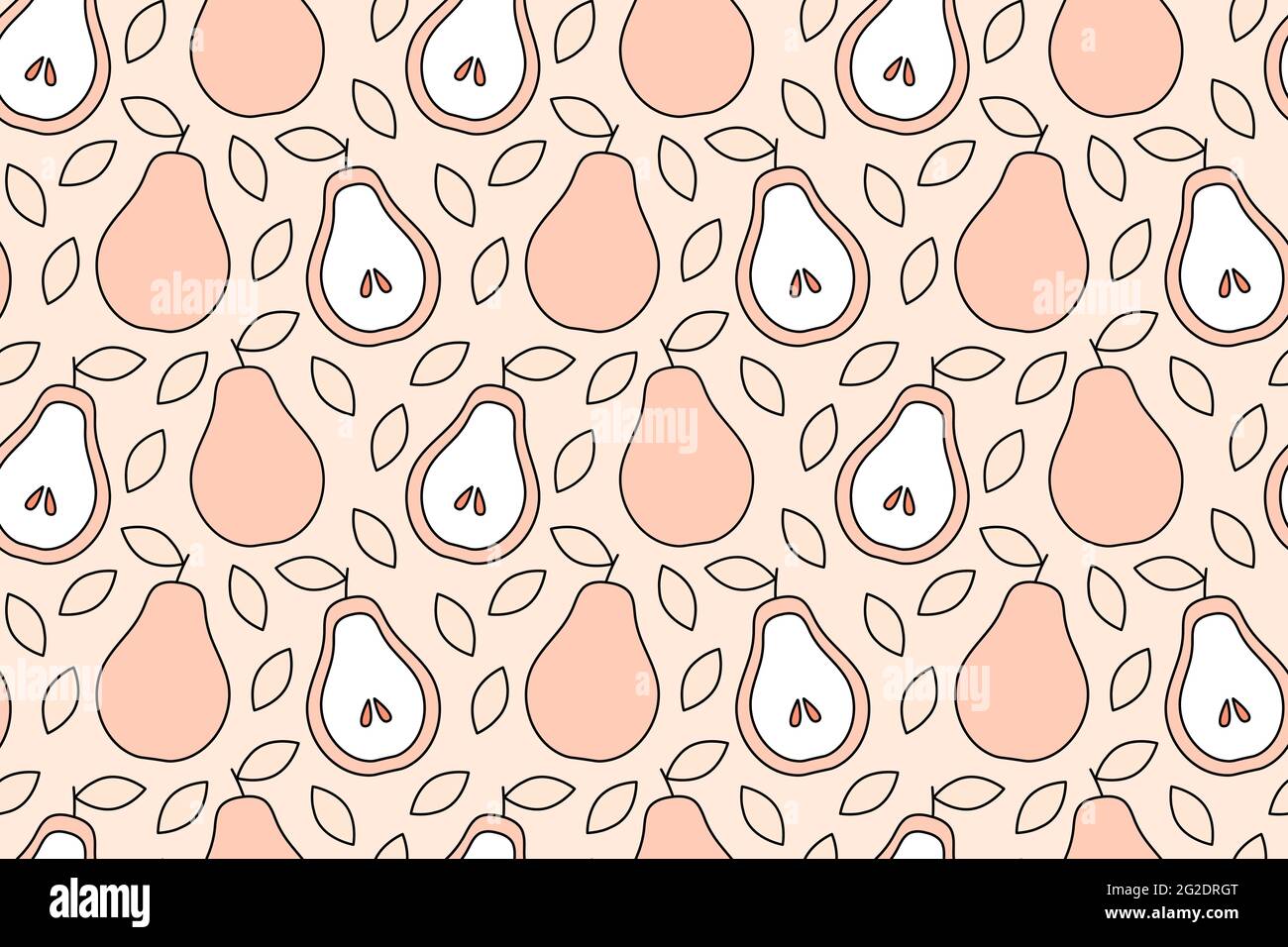 Tropical Background With Pears Fruit Repeated Background Vector