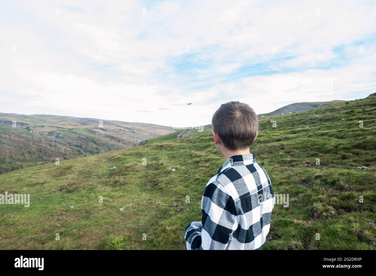 A family spends time exploring the countryside on a health walk in the ...
