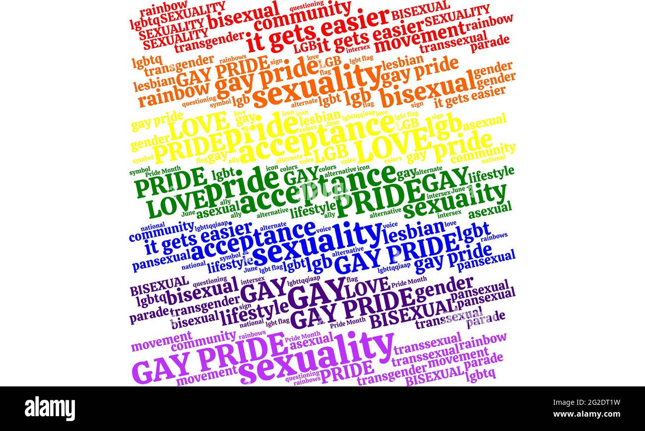 Rainbow word cloud, concept for gay, lesbian, bisexual pride and ...