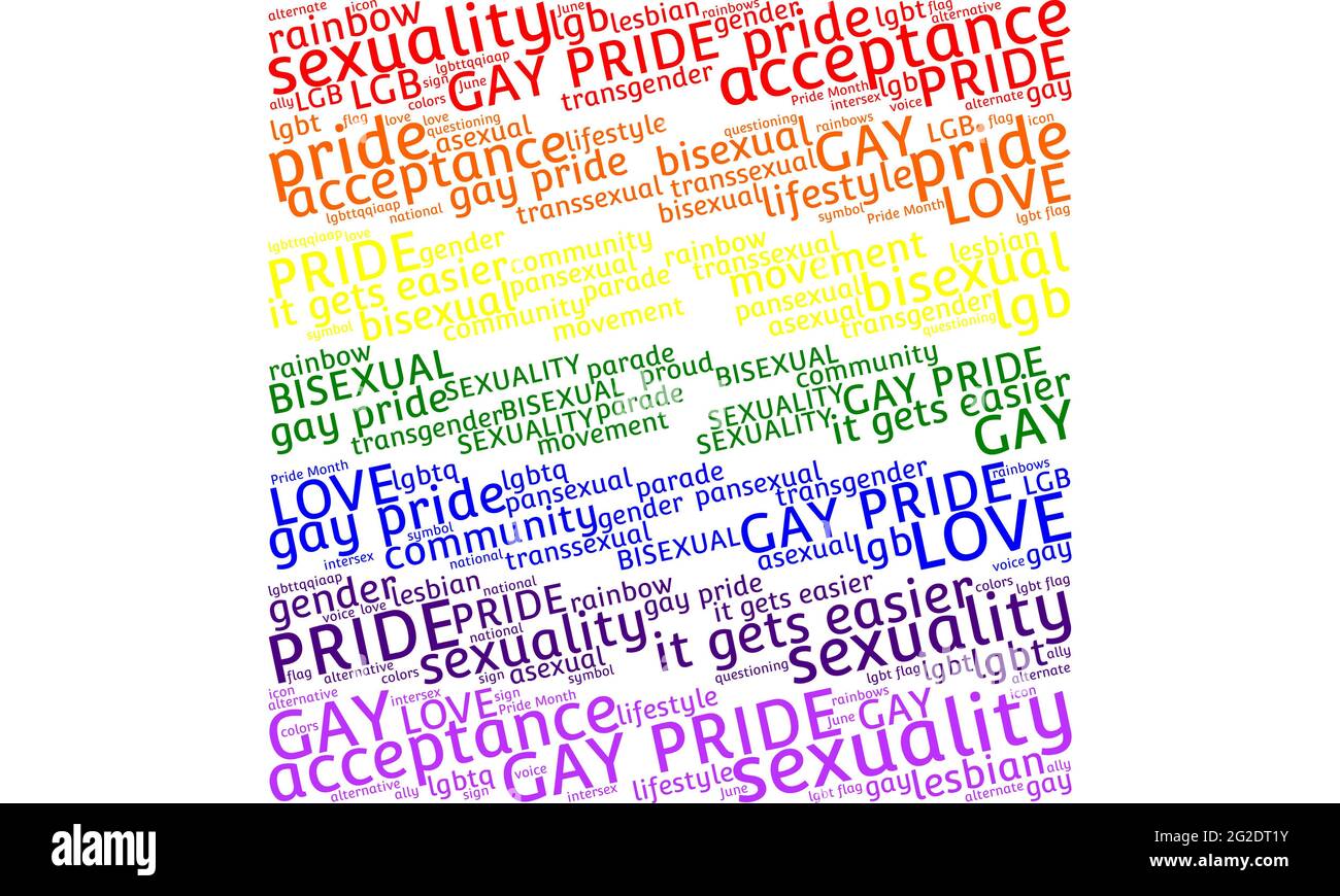 Rainbow word cloud, concept for gay, lesbian, bisexual pride and ...