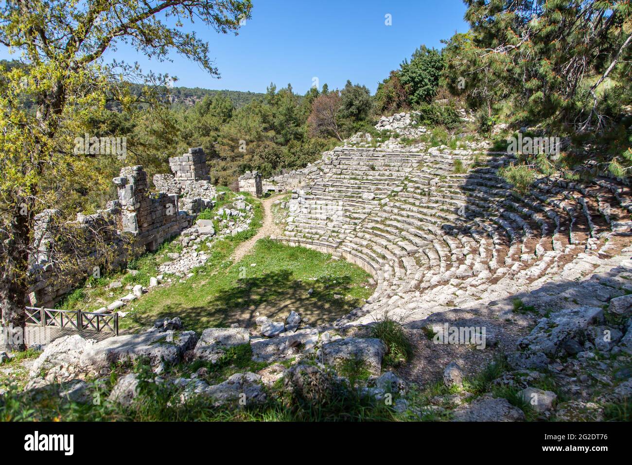 Stone Theater in ancient city Phaselis Historical landmark of Turkey ...