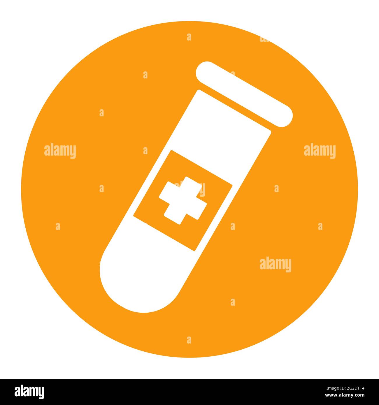 Flask with medical cross vector white glyph icon. Medicine and ...