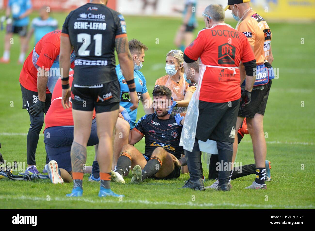 Castleford, UK. 10th June, 2021. Alex Foster of Castleford Tigers ...
