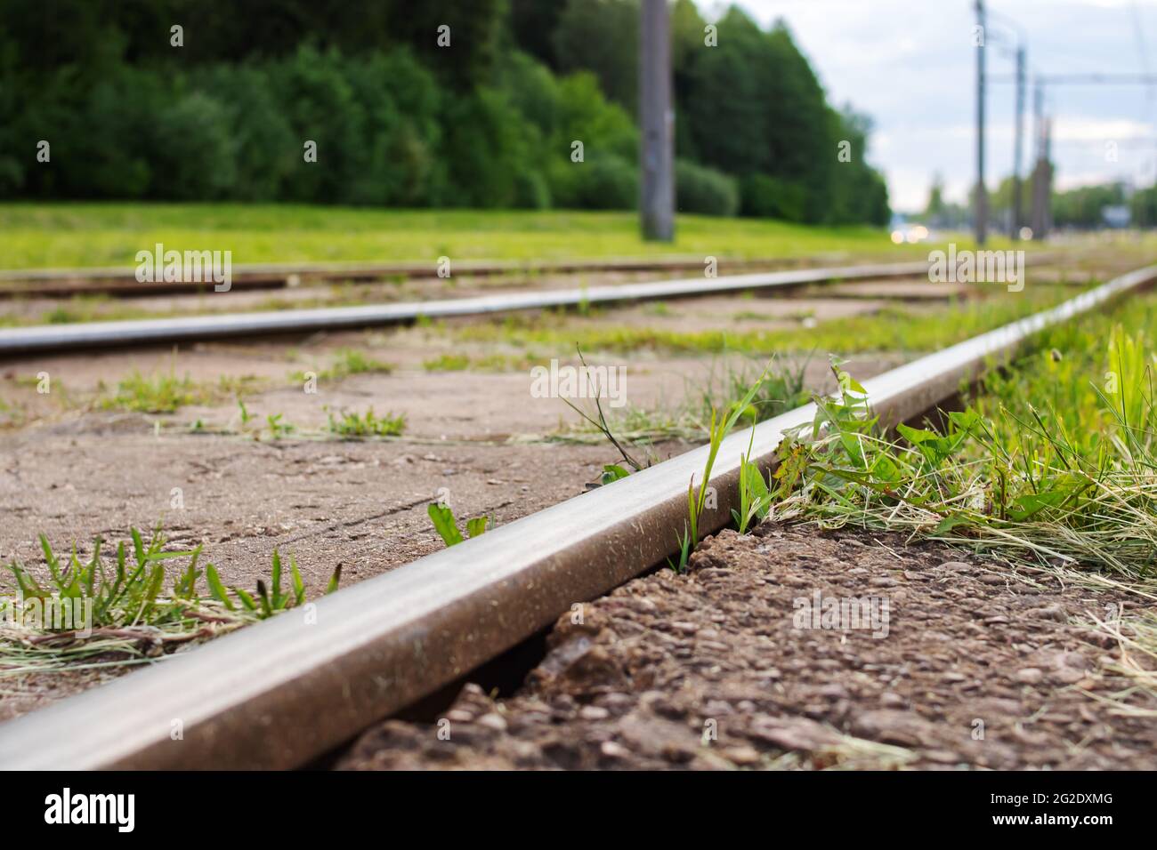 Old tram rails close hi-res stock photography and images - Alamy
