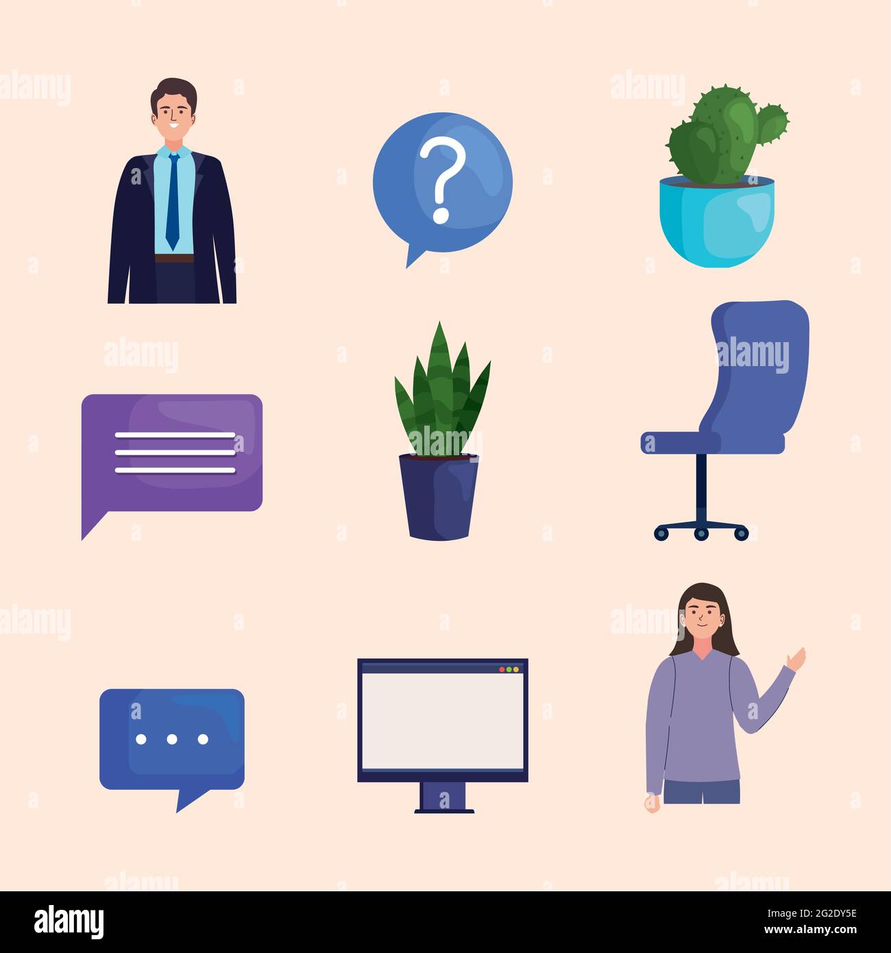 Virtual job icon set Stock Vector Image & Art - Alamy