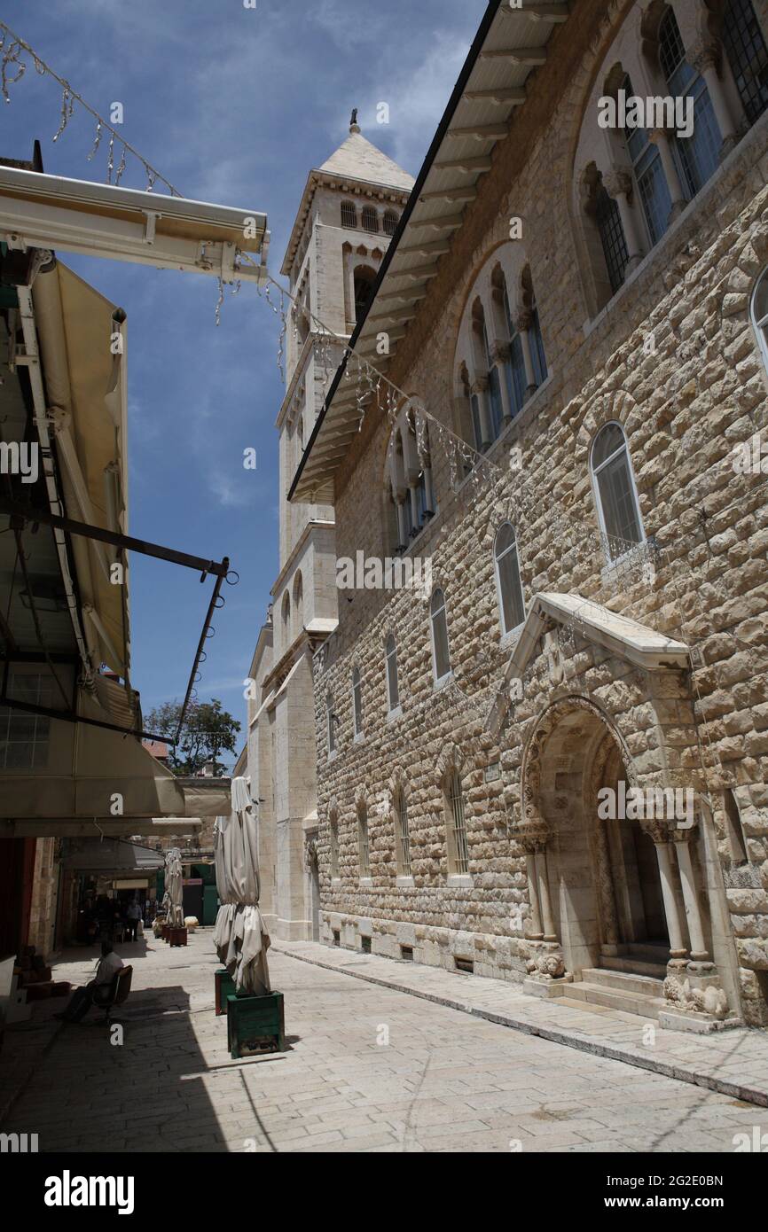 Tower & exterior of German Lutheran Church of the Redeemer built the ...