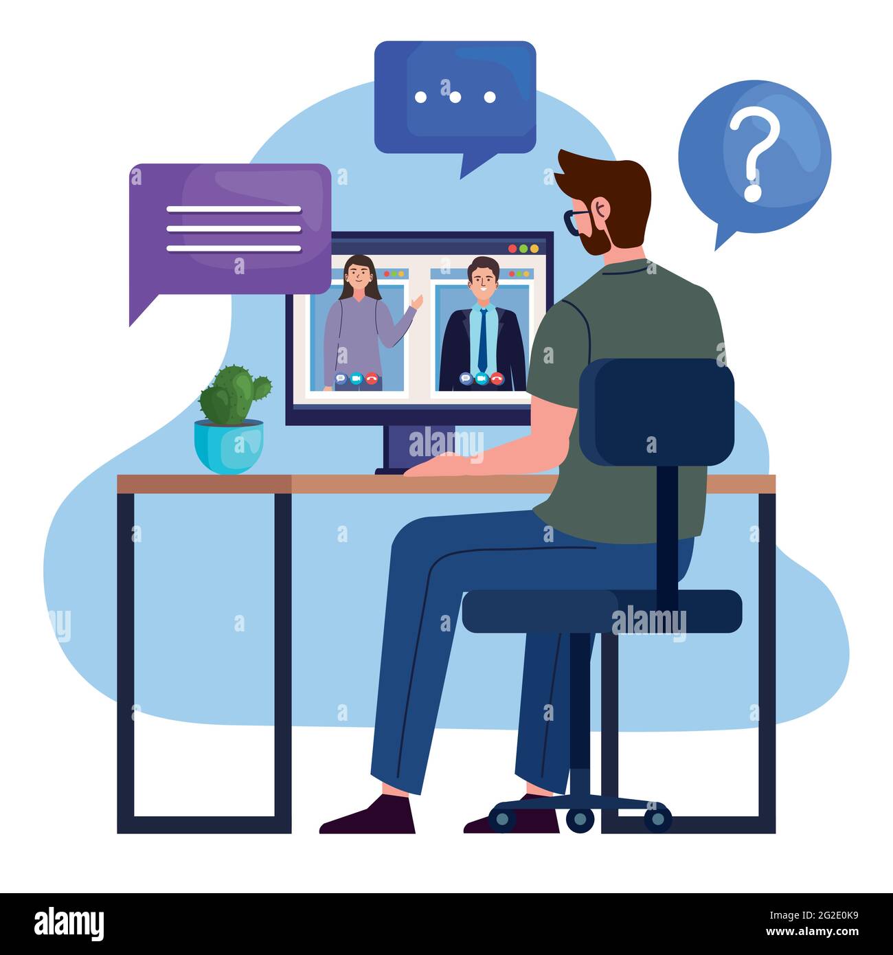 Interview video call Cut Out Stock Images & Pictures - Alamy