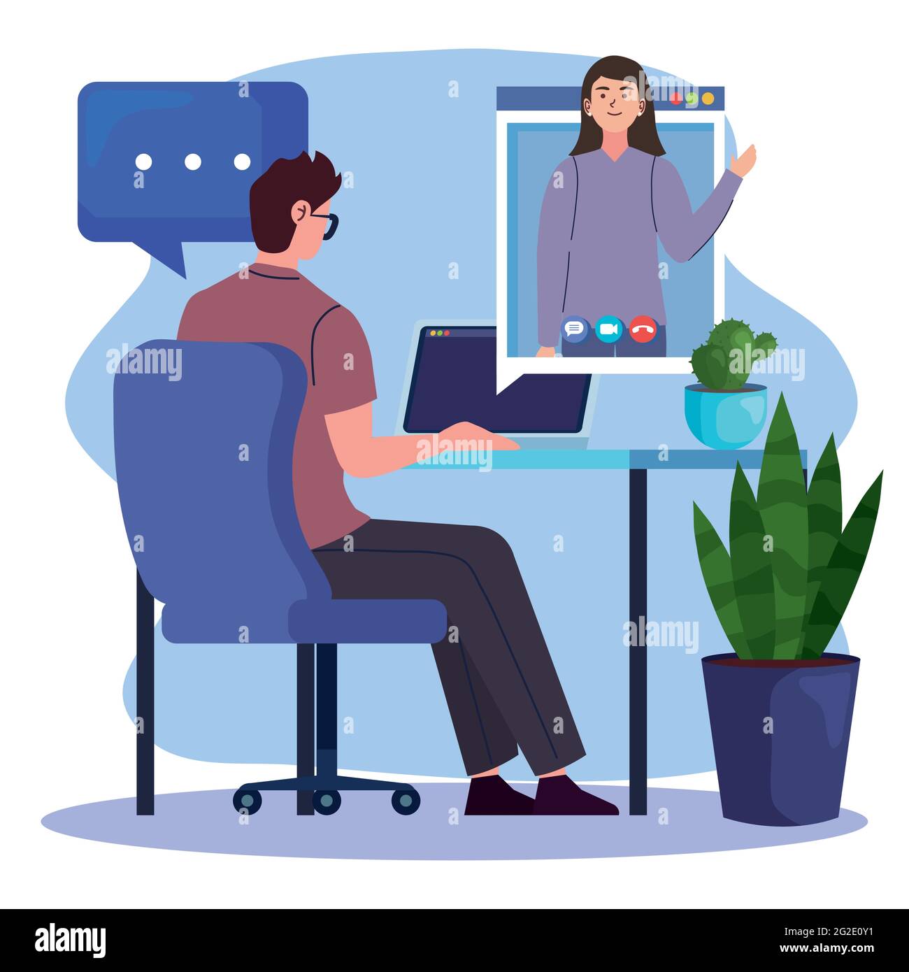 Job interview video call Cut Out Stock Images & Pictures - Alamy