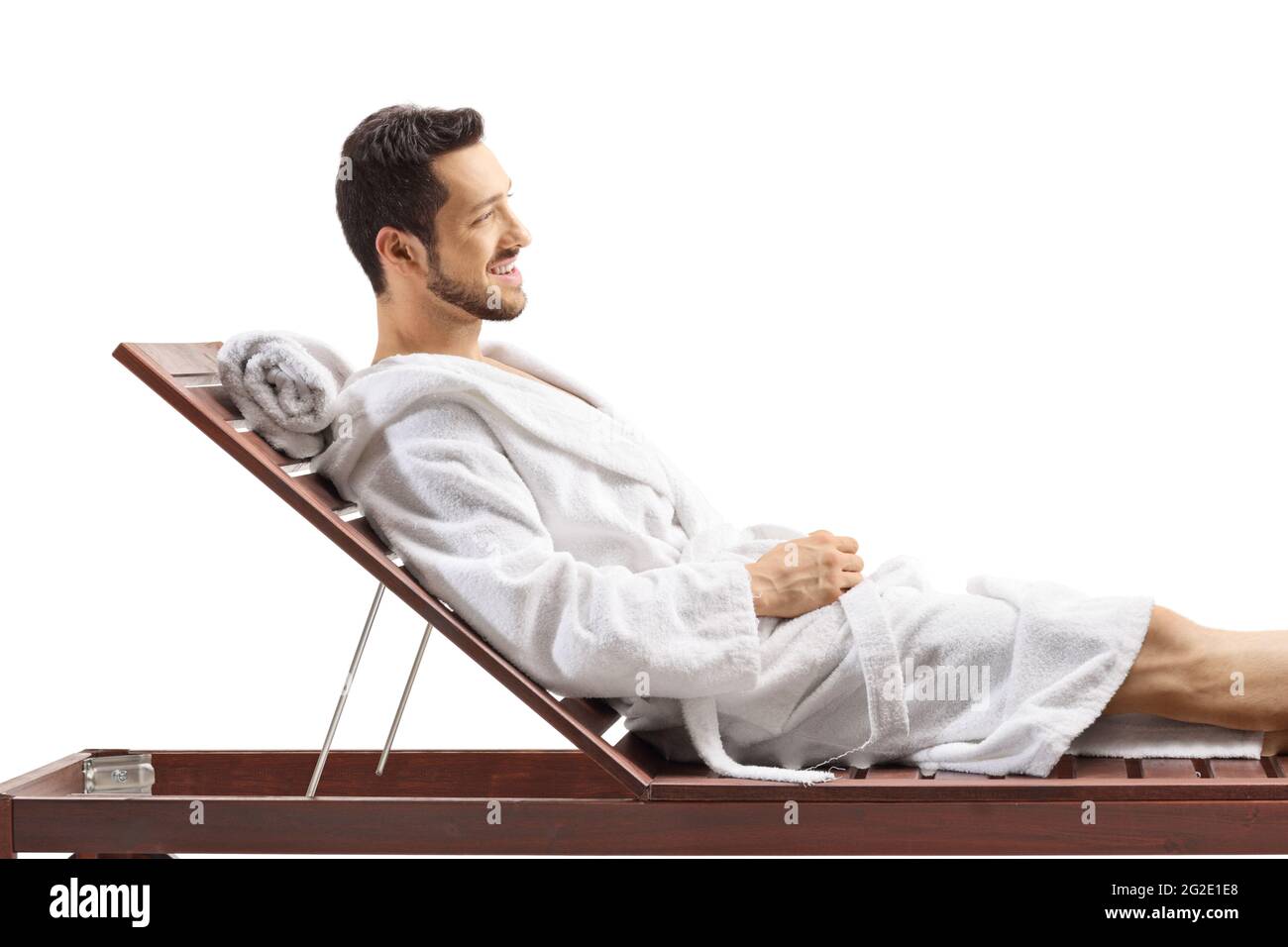Man laying on lounge chair hi-res stock photography and images - Alamy