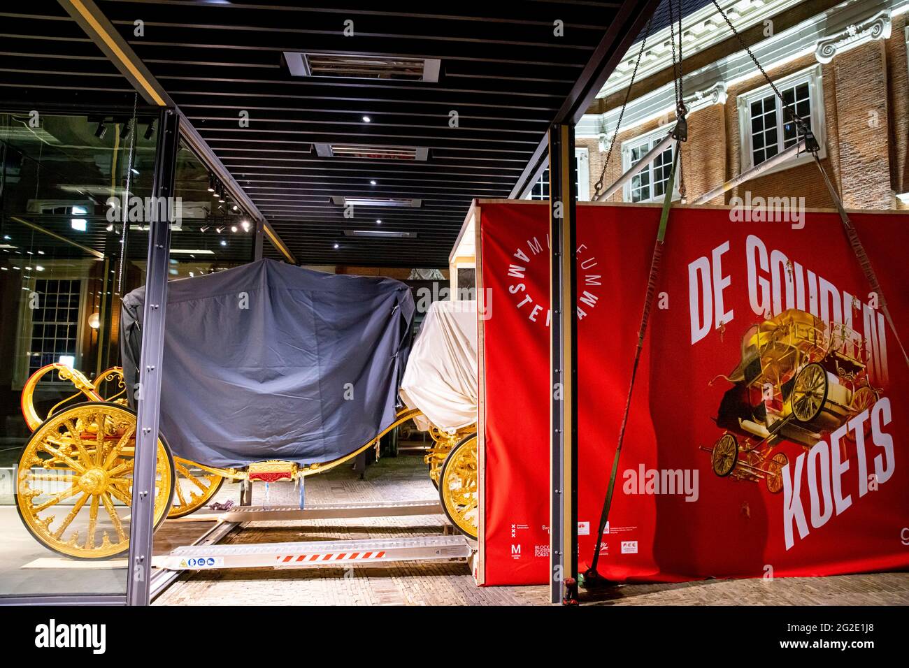 Amsterdam, Netherlands. 10th June, 2021. The golden coach of the Dutch ...