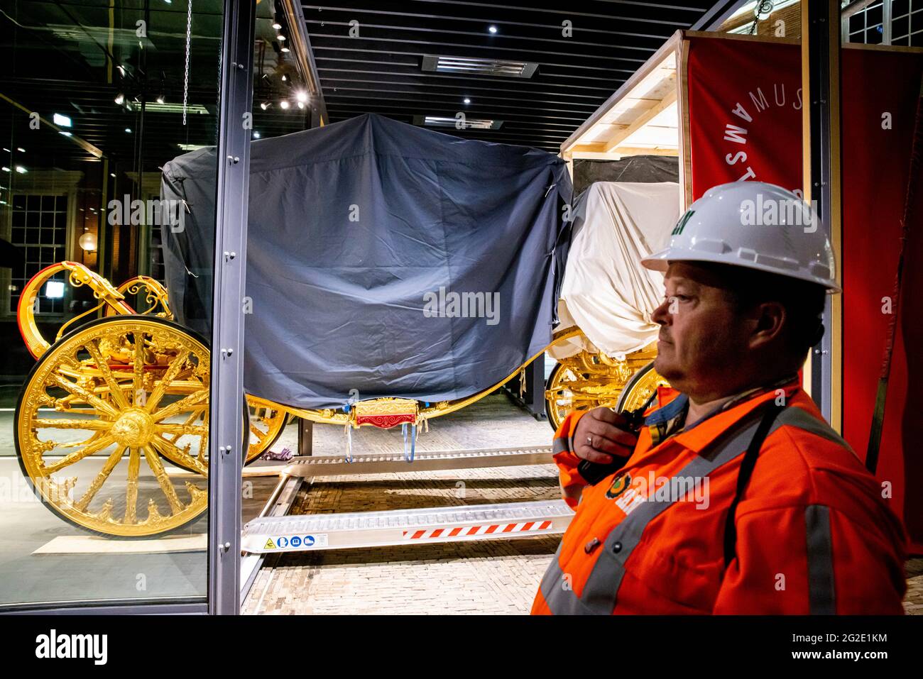 Amsterdam, Netherlands. 10th June, 2021. The golden coach of the Dutch ...