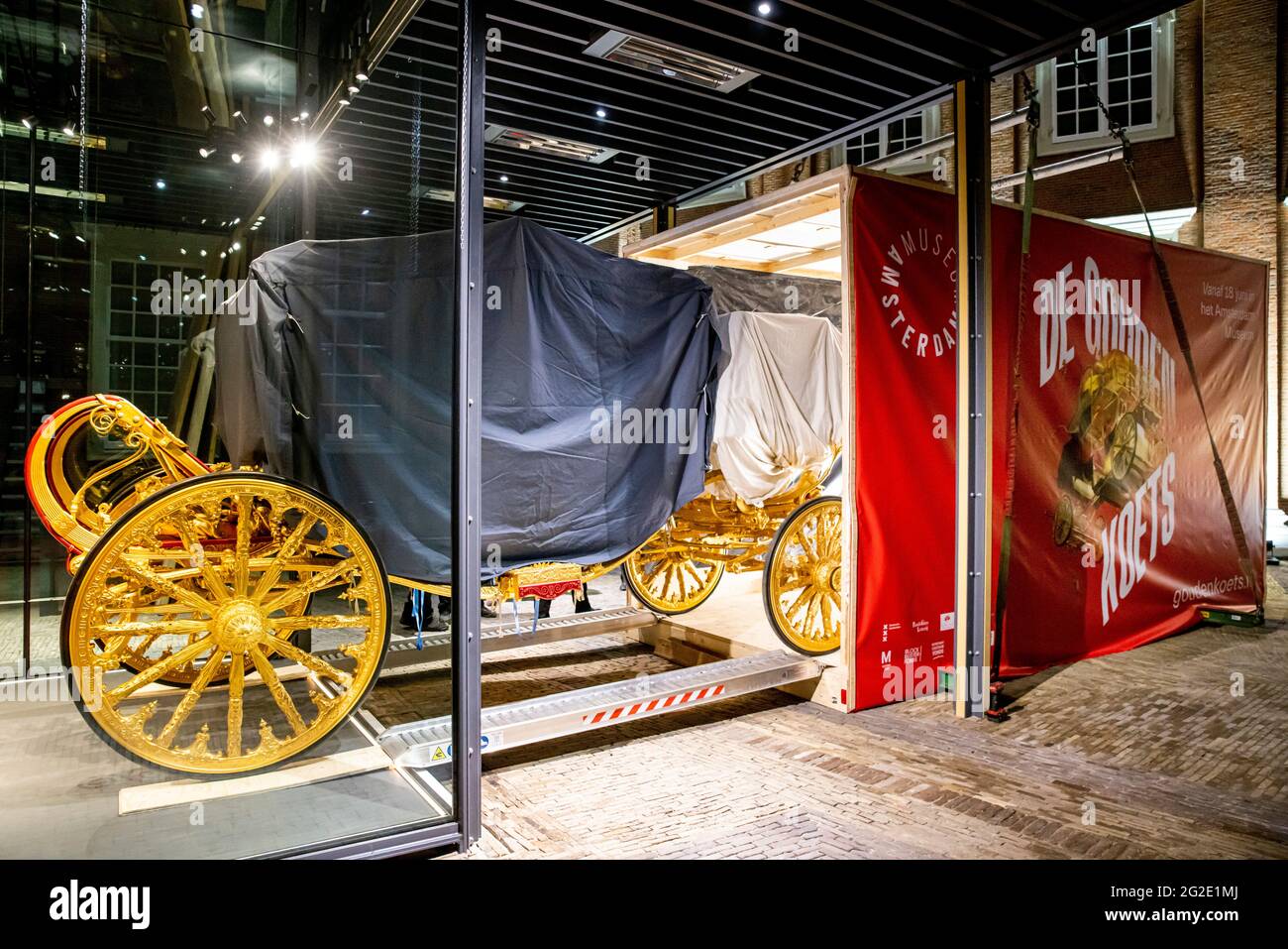 Amsterdam, Netherlands. 10th June, 2021. The golden coach of the Dutch ...